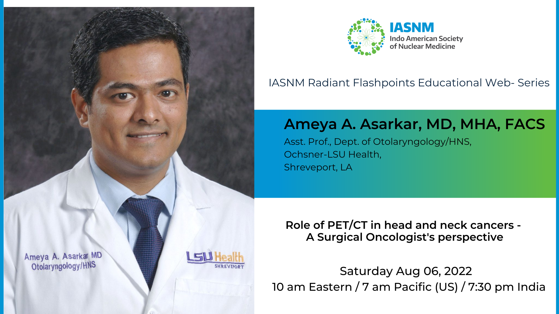 Role of PET/CT in head and neck cancers – A Surgical Oncologist’s perspective – IASNM