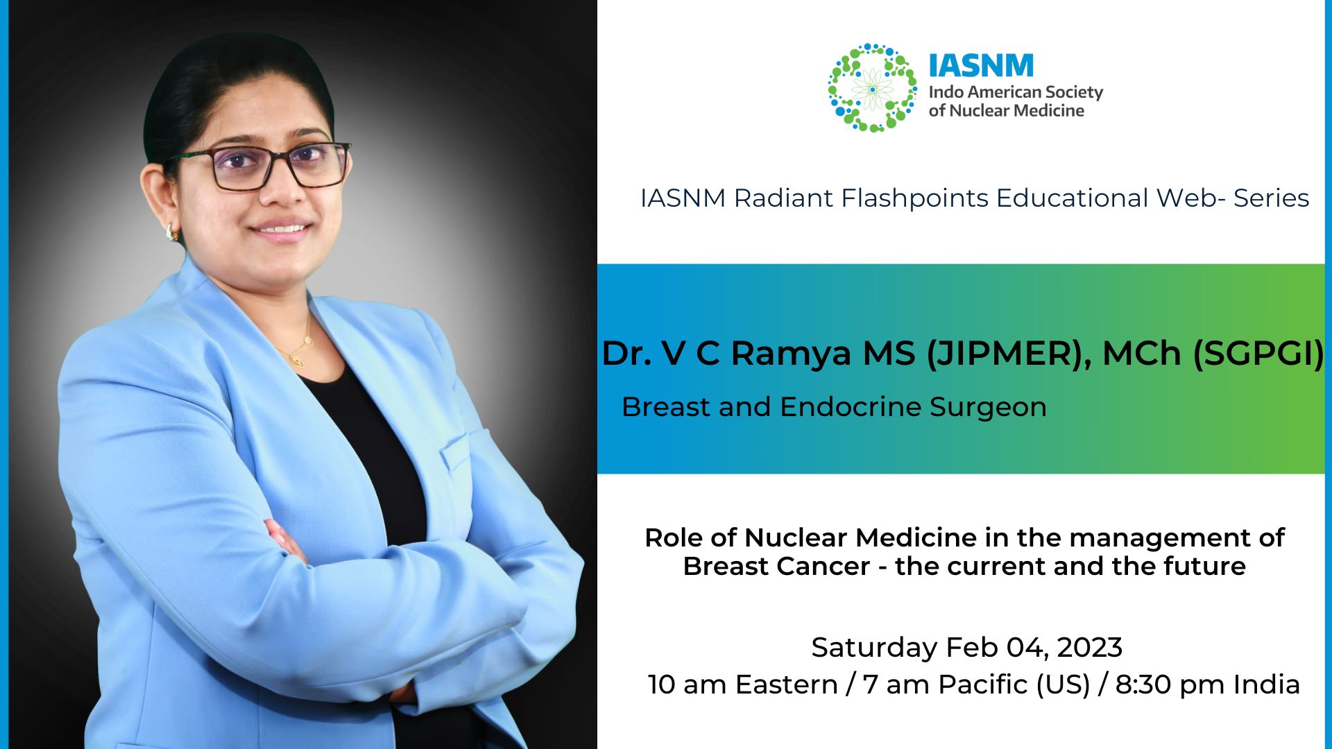 Dr. V C Ramya on Role of Nuclear Medicine in the management of Breast Cancer – IASNM
